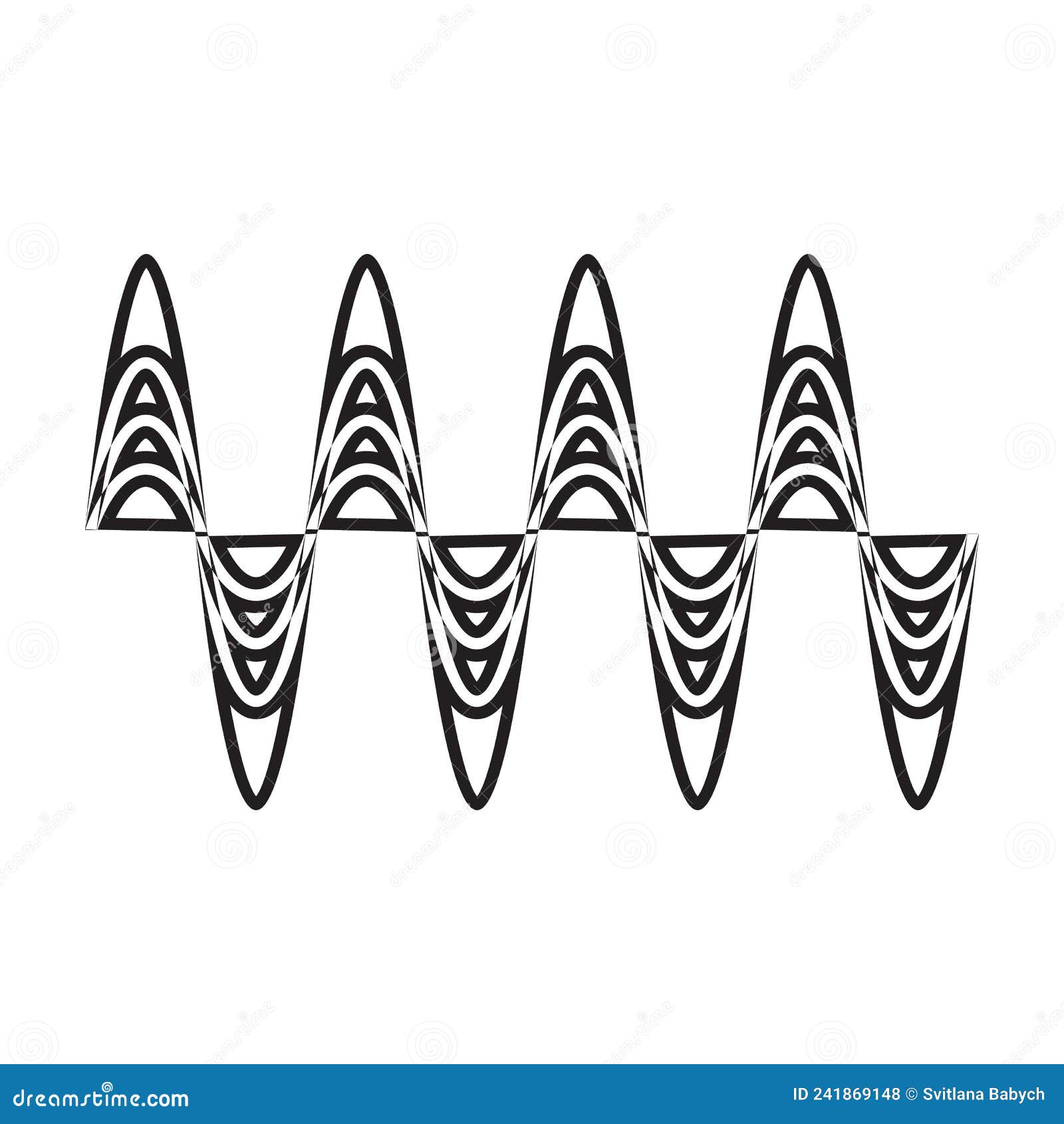 Sound of Wave Vector Icon.Outline Vector Icon Isolated on White ...