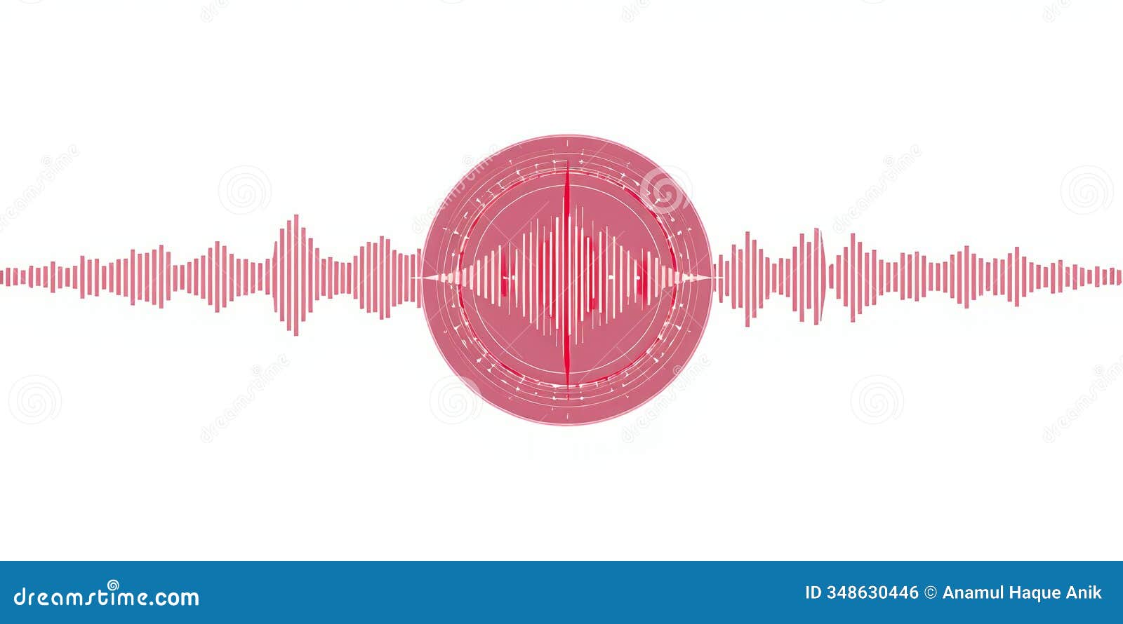 Sound Wave Visualization Demonstrating Audio Peaks And Troughs In Pink ...