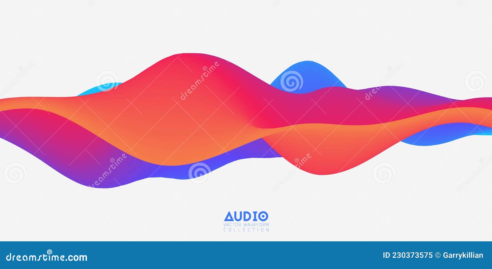 Sound Wave Visualiztion. 3D Colorful Solid Waveform. Voice Sample ...