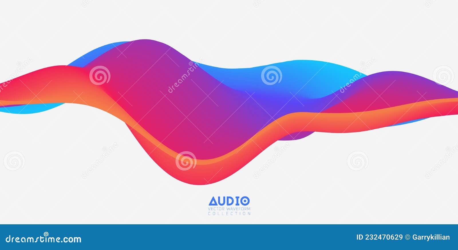 Sound Wave Visualiztion. 3D Colorful Solid Waveform. Voice Sample ...