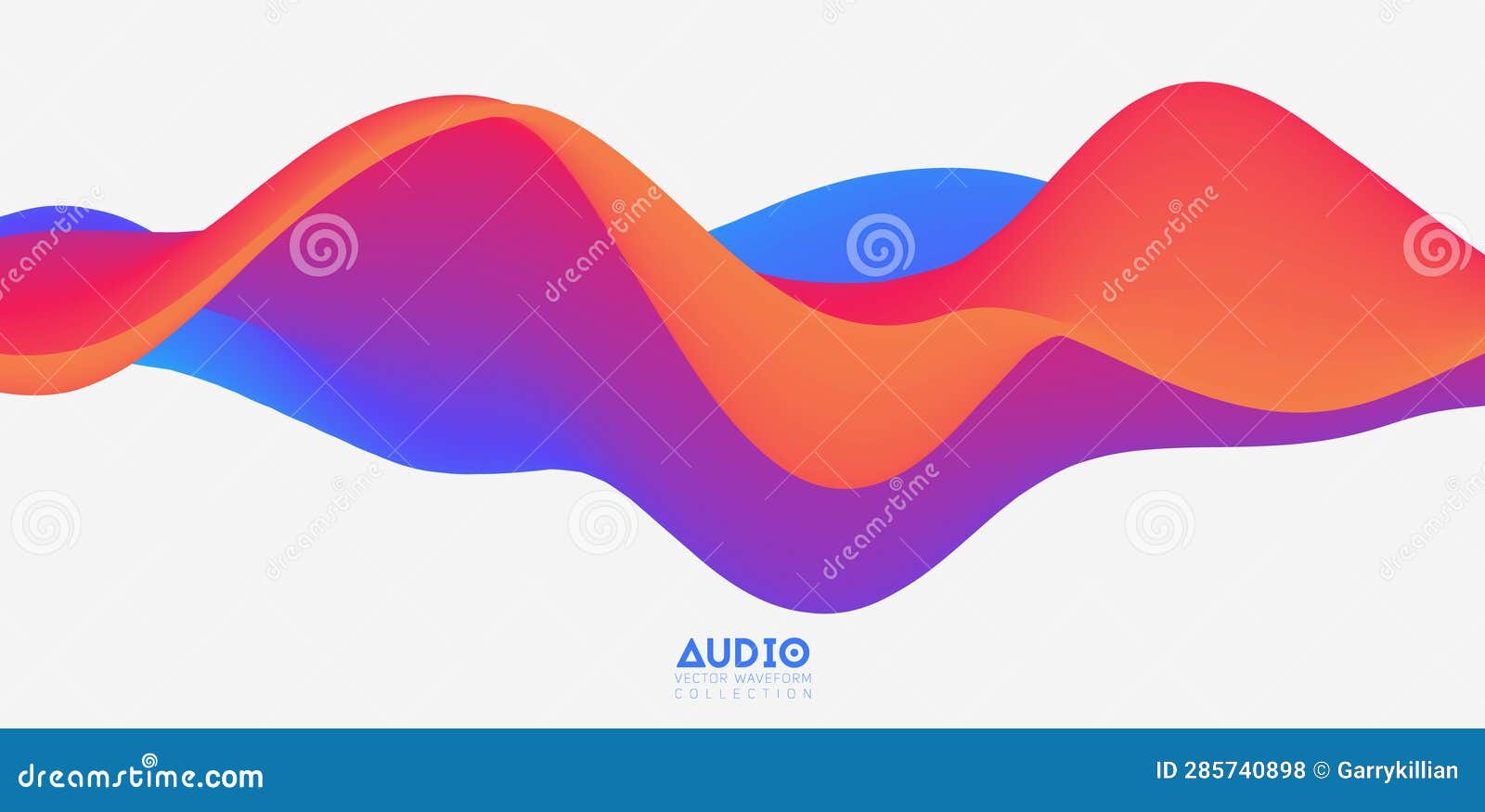 Sound Wave Visualiztion. 3D Colorful Solid Waveform. Voice Sample ...