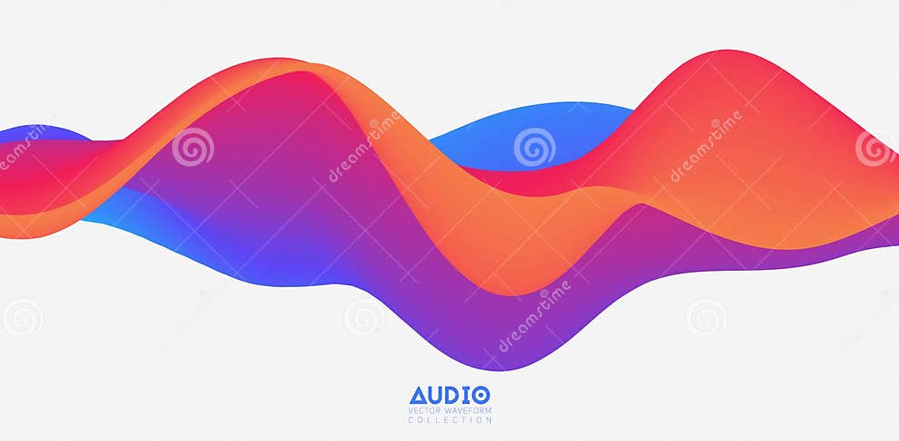 Sound Wave Visualiztion. 3D Colorful Solid Waveform. Voice Sample ...