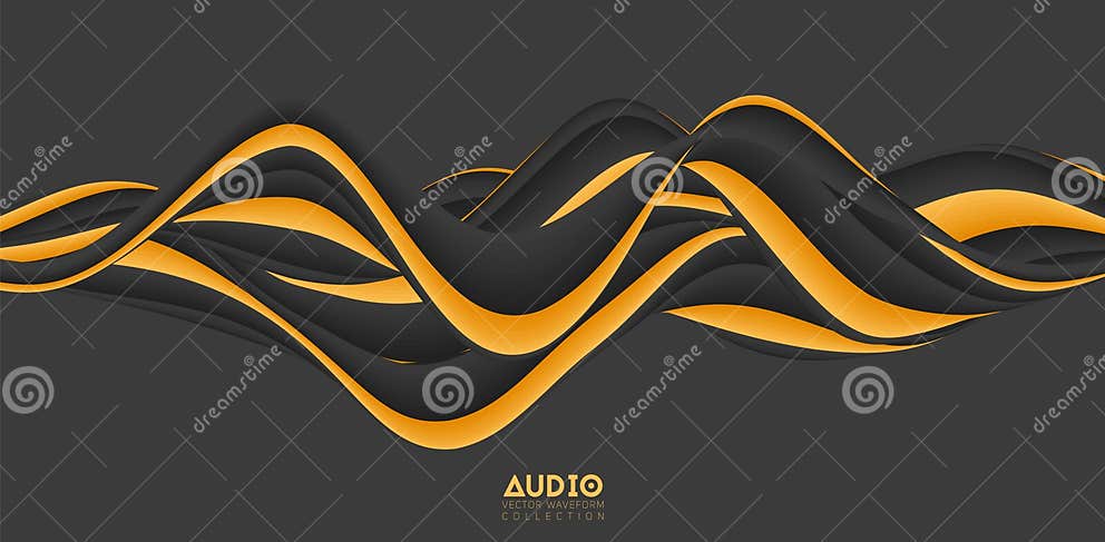 Sound Wave Visualiztion. 3D Solid Waveform. Voice Sample Pattern. Stock ...