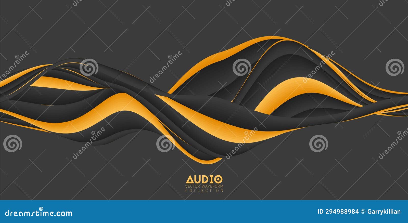 Sound Wave Visualiztion. 3D Solid Waveform. Voice Sample Pattern. Stock ...