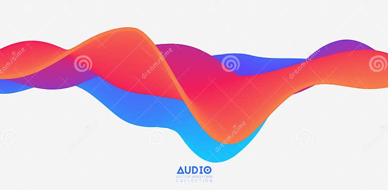 Sound Wave Visualiztion. 3D Colorful Solid Waveform. Voice Sample ...