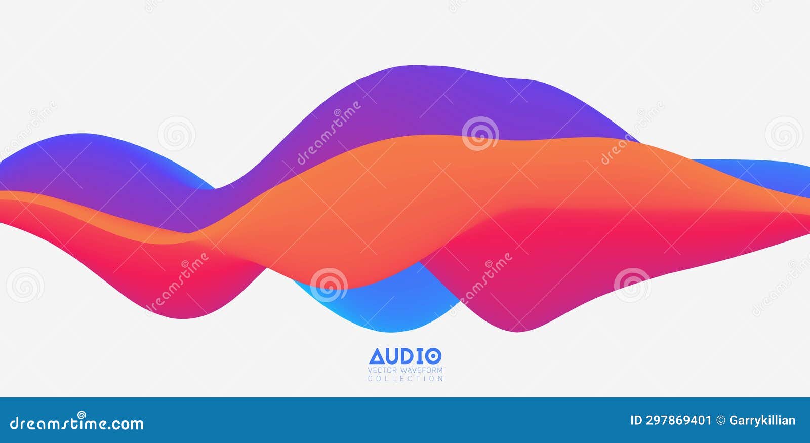 Sound Wave Visualiztion. 3D Colorful Solid Waveform. Voice Sample ...