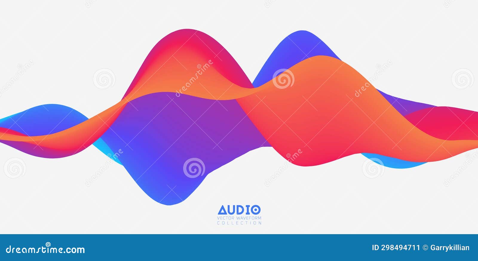 Sound Wave Visualiztion. 3D Colorful Solid Waveform. Voice Sample ...