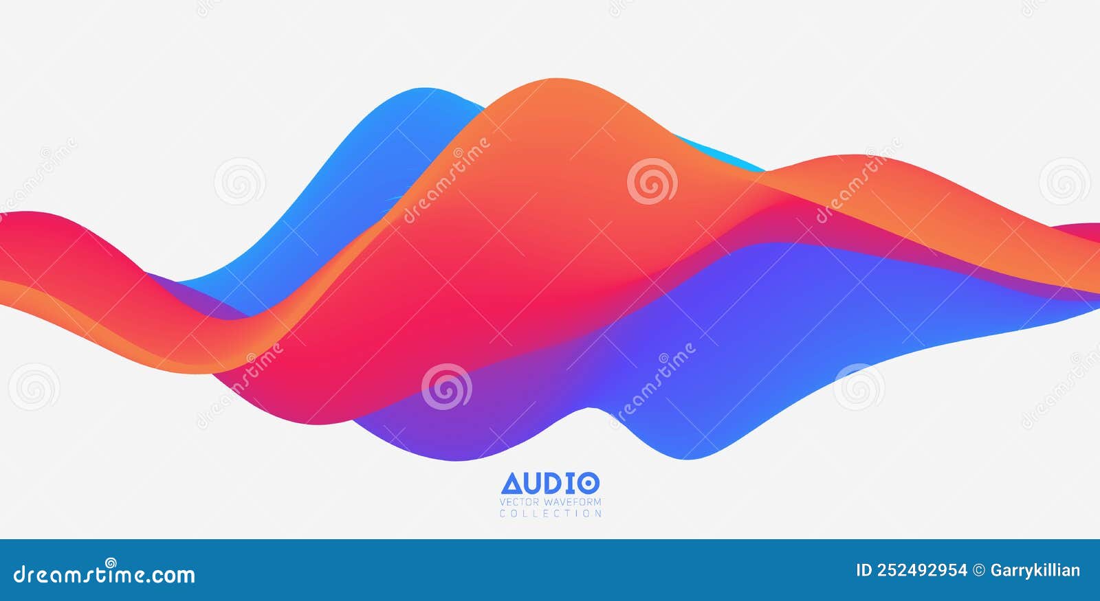 Sound Wave Visualiztion. 3D Colorful Solid Waveform. Voice Sample ...