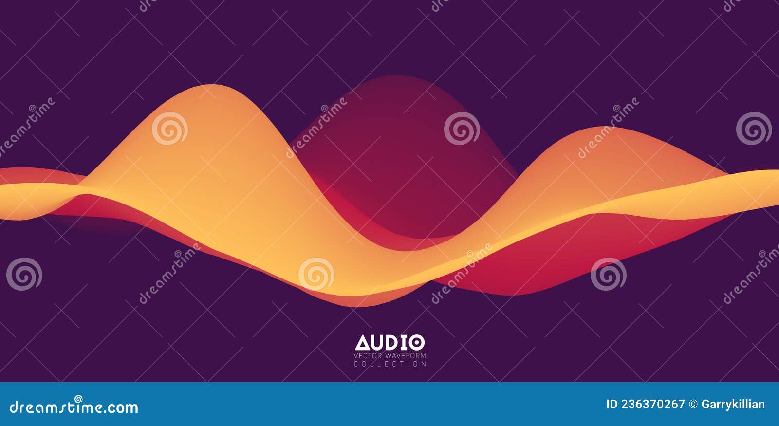 Sound Wave Visualiztion. 3D Orange Solid Waveform. Voice Sample Pattern ...