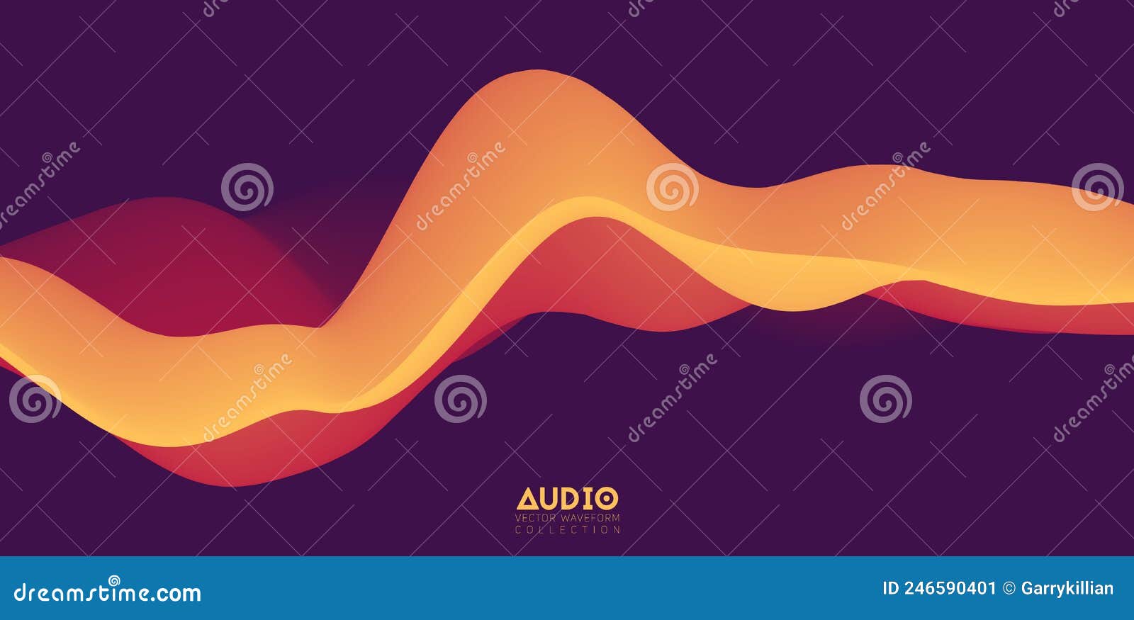 Sound Wave Visualiztion. 3D Orange Solid Waveform. Voice Sample Pattern ...