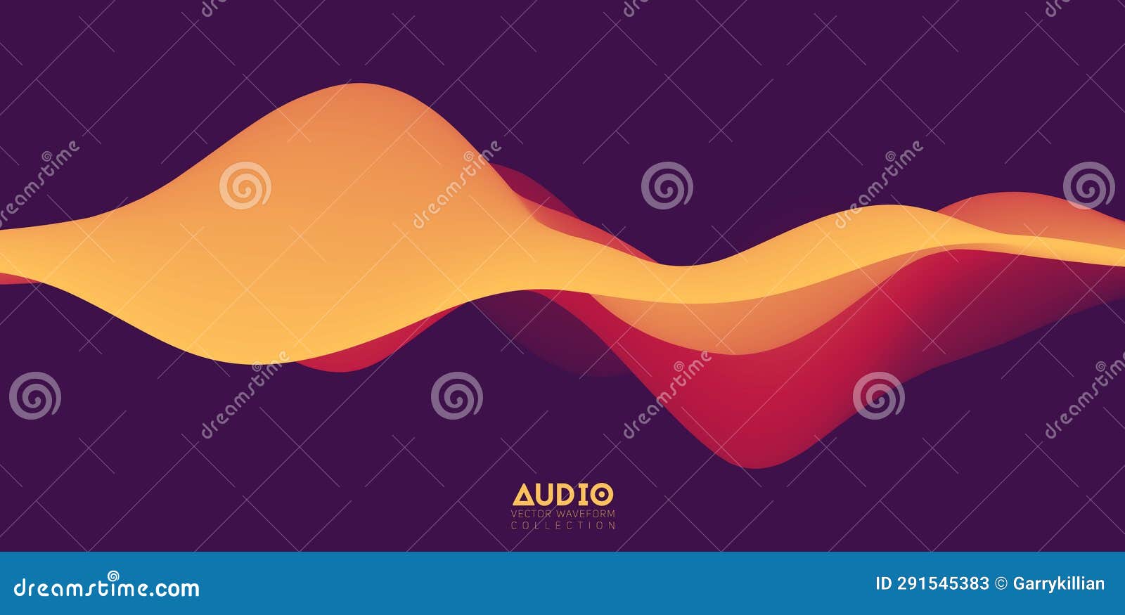 Sound Wave Visualiztion. 3D Orange Solid Waveform. Voice Sample Pattern ...