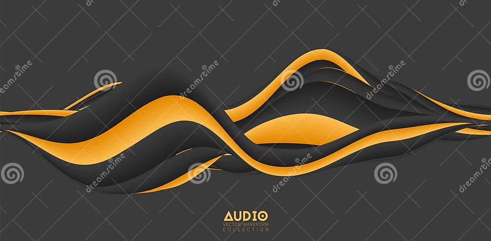 Sound Wave Visualiztion. 3D Solid Waveform. Voice Sample Pattern. Stock ...