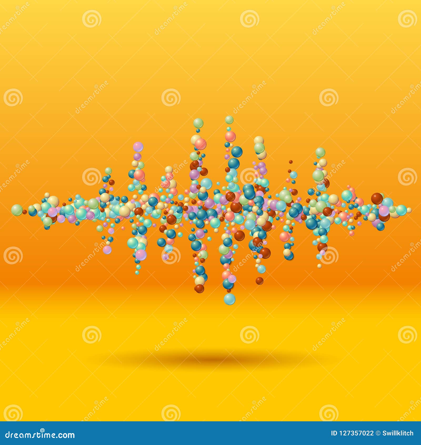 Sound Waveform Made of Scattered Balls Stock Vector - Illustration of ...