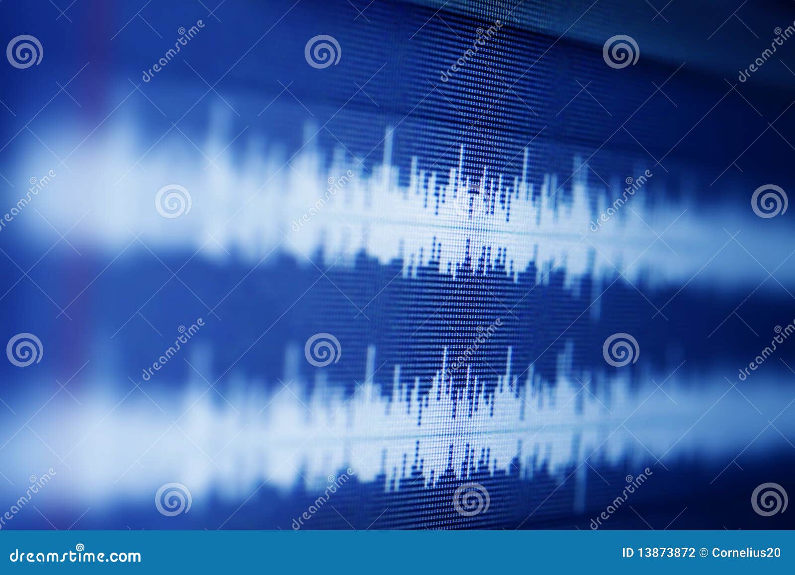Sound waves stock photo. Image of dimensional, blue, digitally - 13873872
