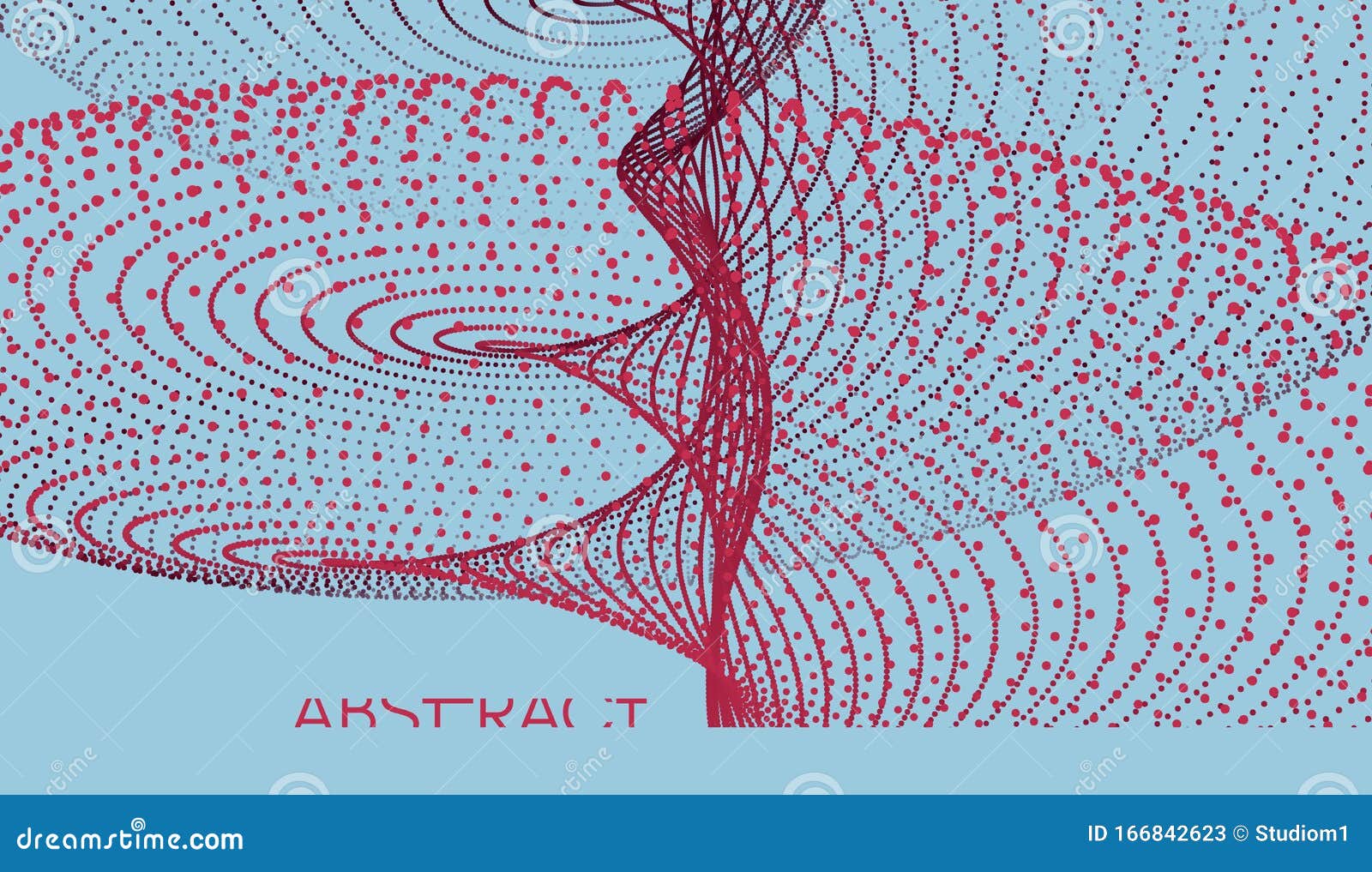 Sound Waves. Big Data Visualization. Array with Dynamic Particles ...