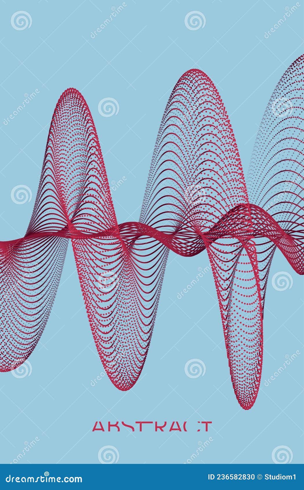 Sound Waves. Big Data Visualization. Array with Dynamic Particles ...