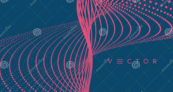 Sound Waves Big Data Visualization Array With Dynamic Particles
