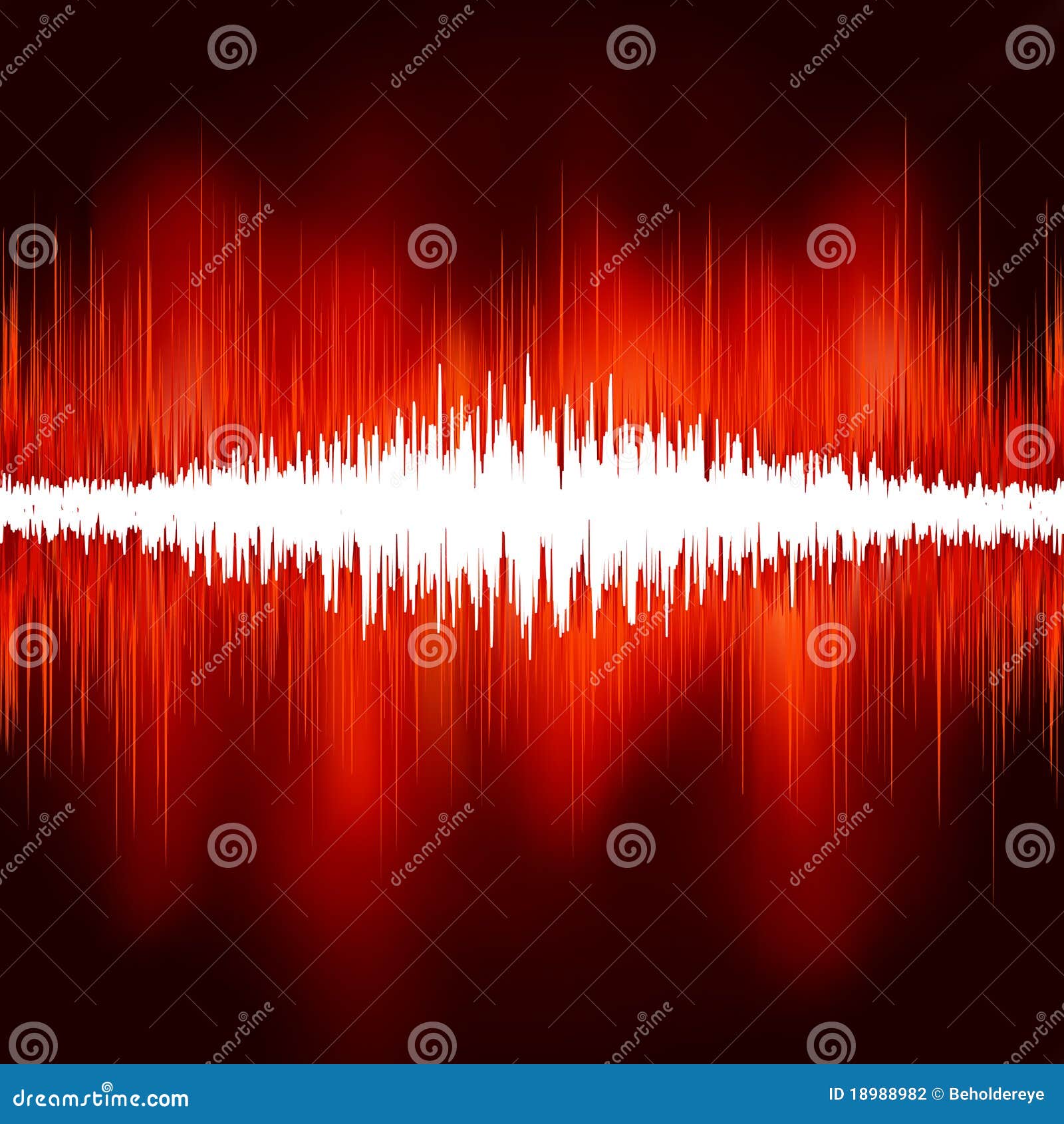 Sound Waves on Black Background. EPS 8 Stock Vector - Illustration of ...