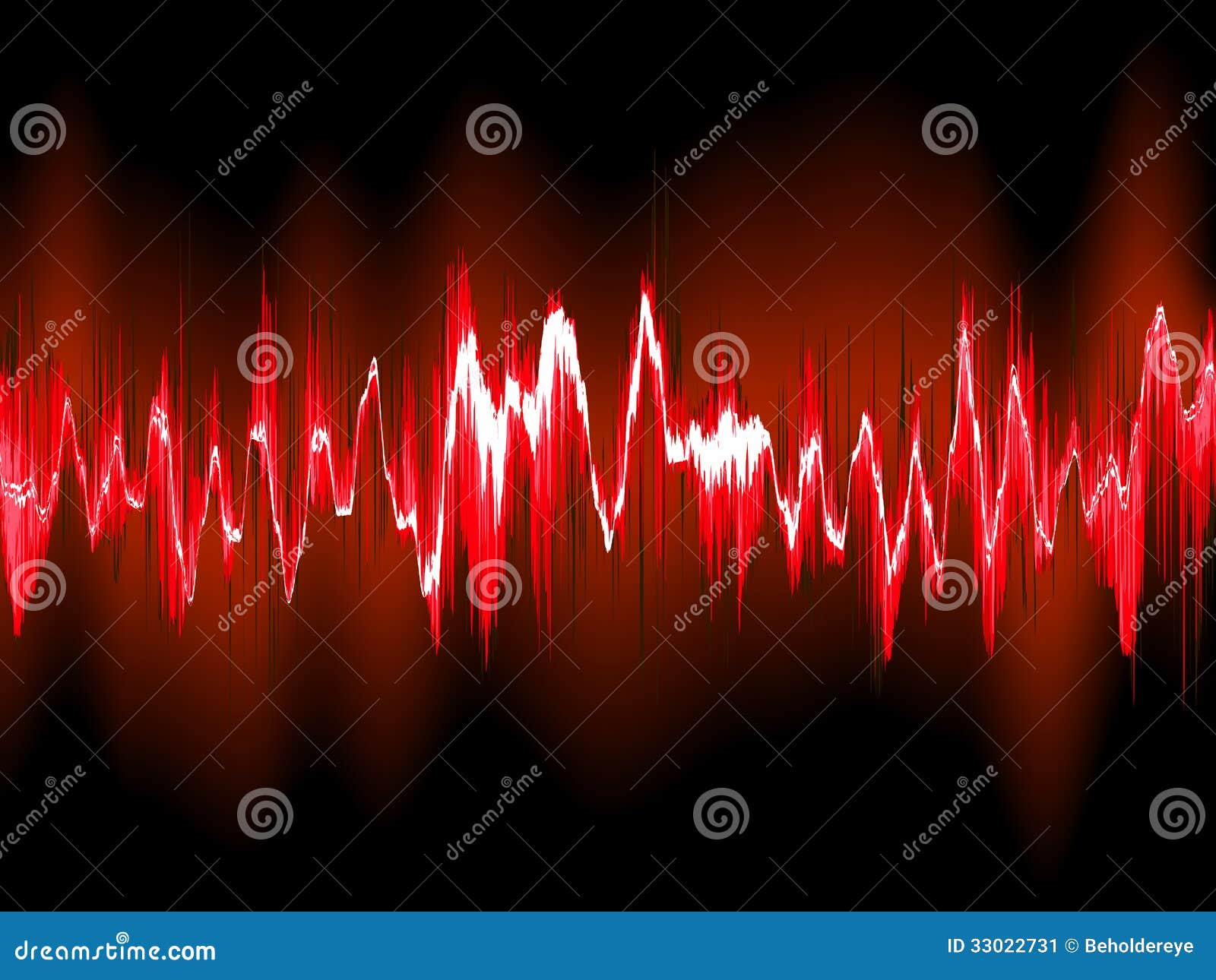 Sound Waves on Black Background. EPS10 Stock Vector - Illustration of ...