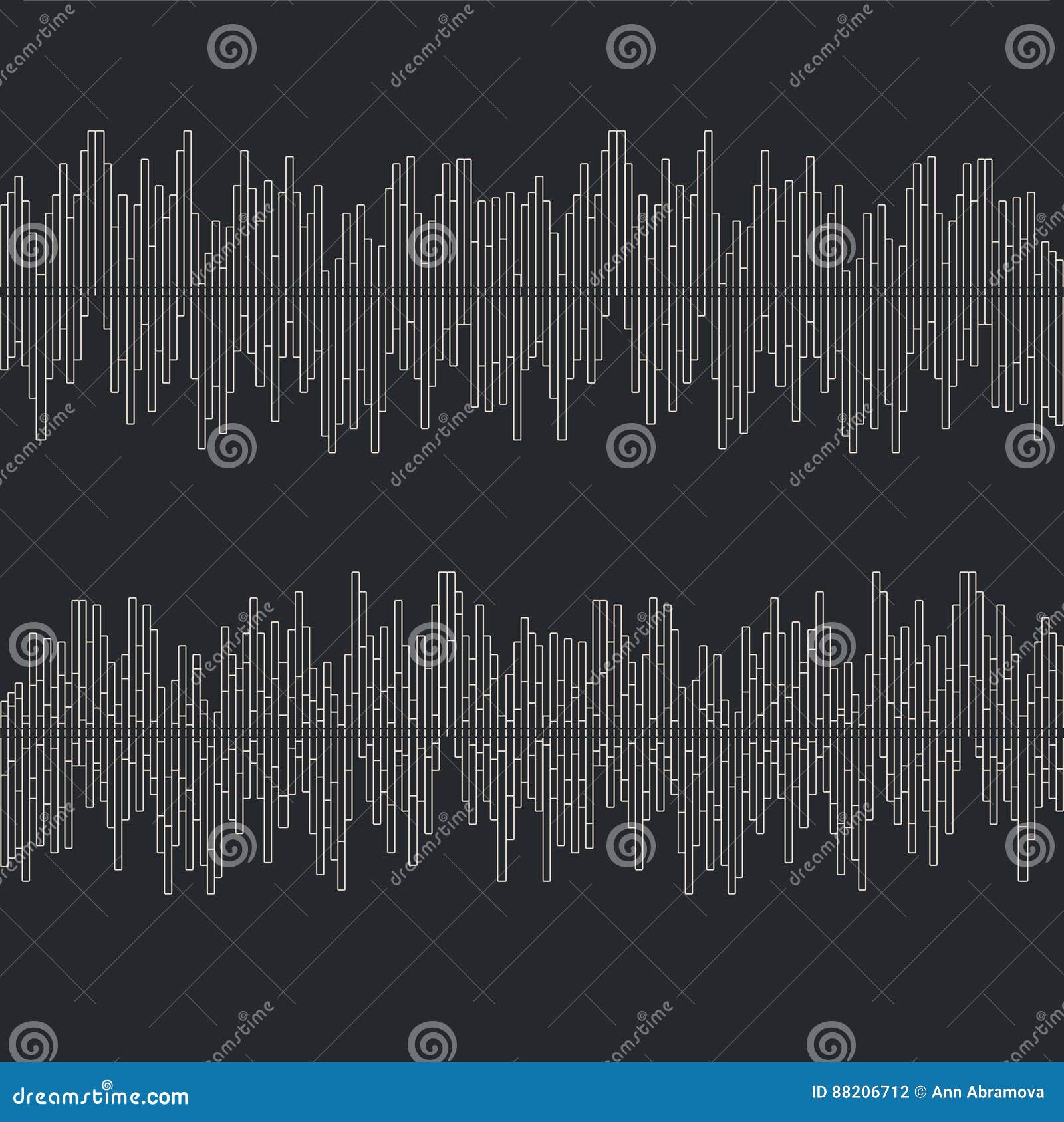 Sound Waves Collection on Gray Background Flat Isolated - Vector Stock ...