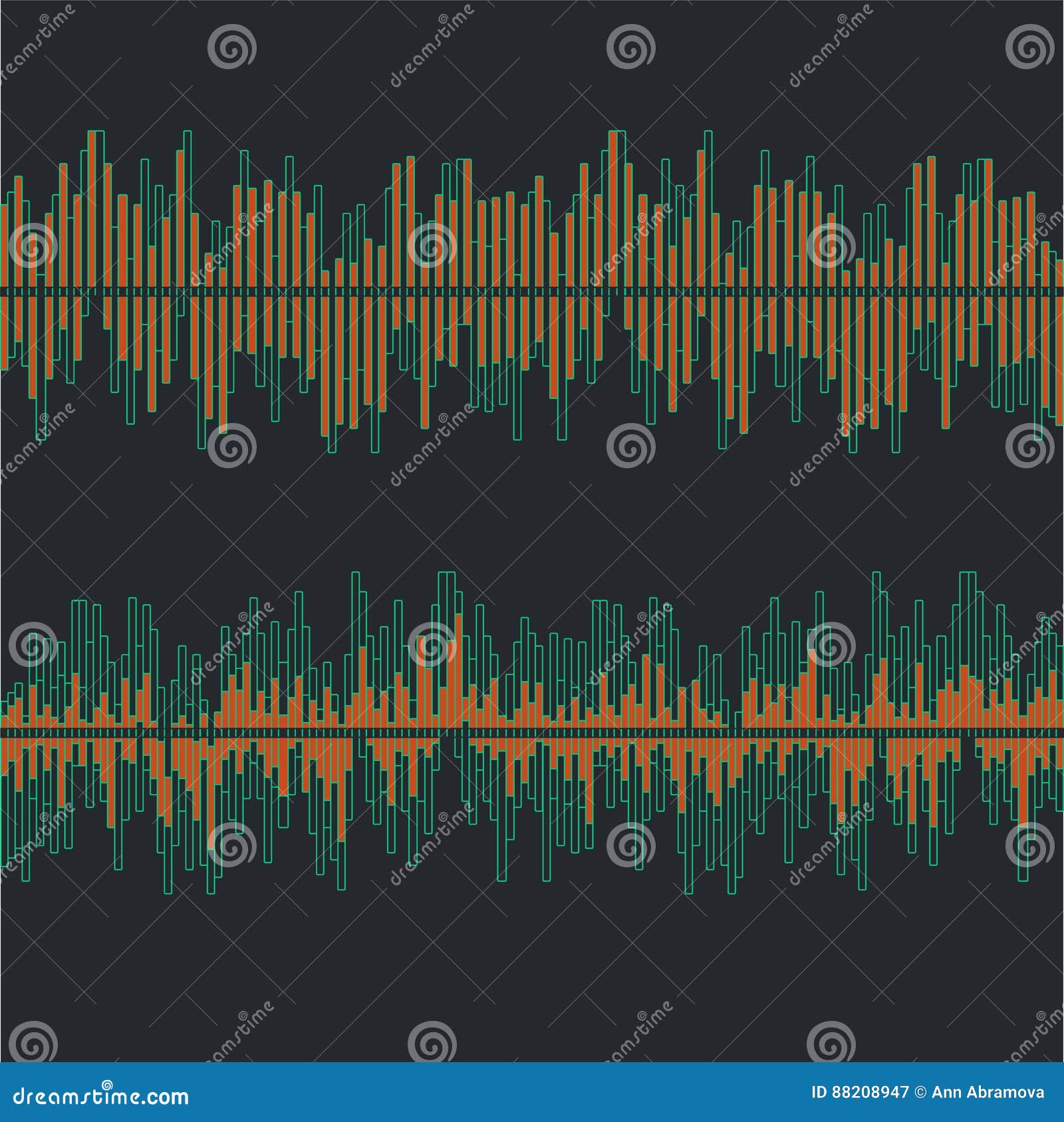 Sound Waves Collection on Gray Background Flat Isolated - Vector Stock ...