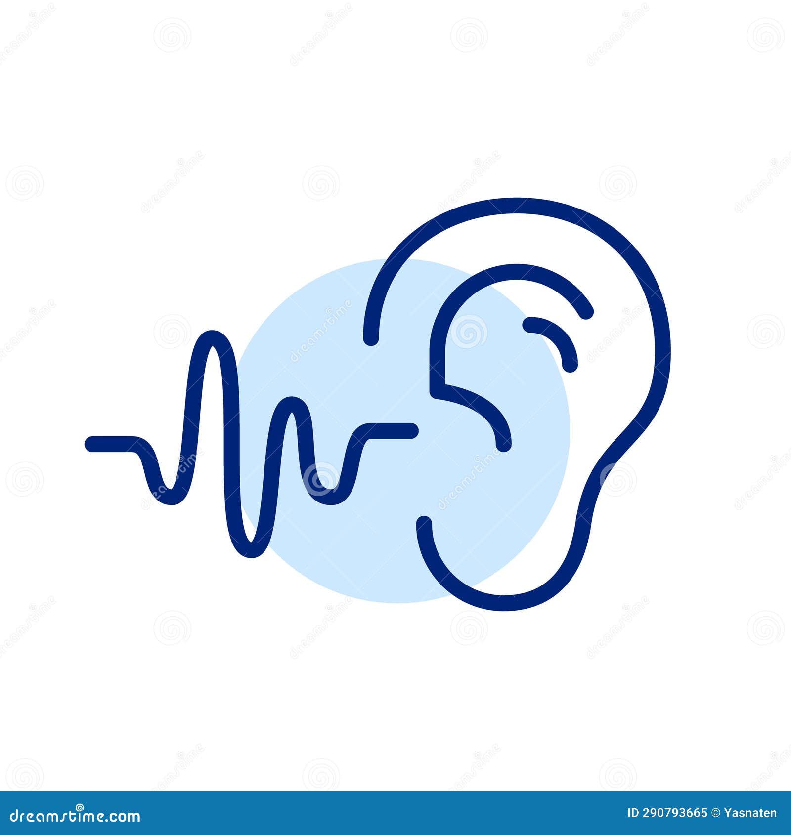 Sound Waves Coming into an Ear. Pixel Perfect Icon Stock Illustration ...