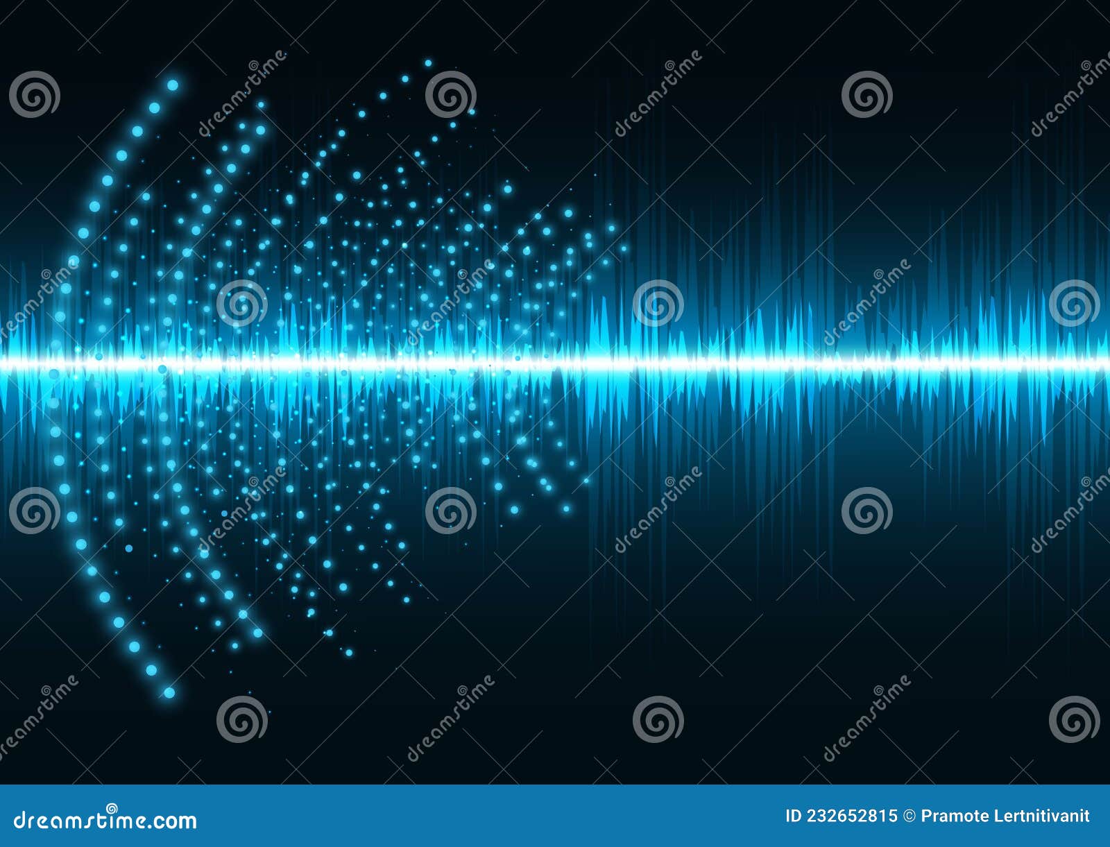 Sound Waves Dark Blue Light. Abstract Technology Background Stock ...