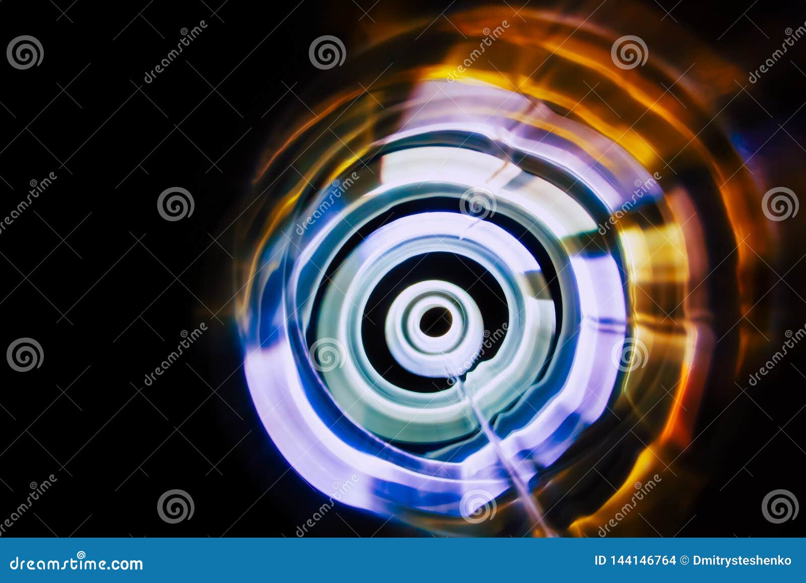 Sound Waves in the Dark in Full Color Stock Photo - Image of background ...
