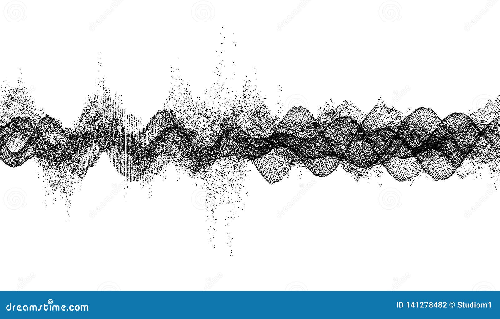 Sound Waves. Dynamic Effect. Vector Illustration With Particle. 3D Grid ...