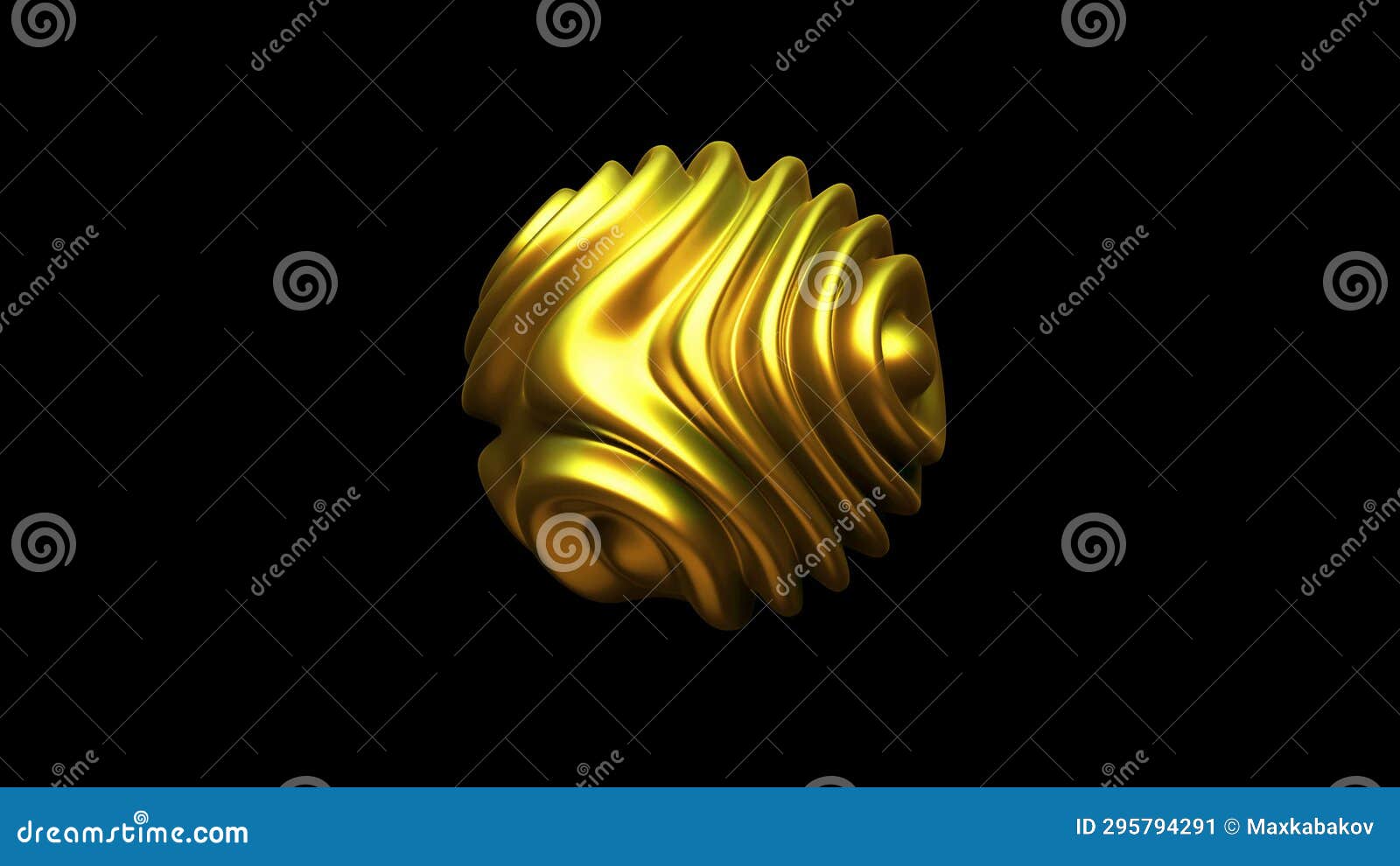 Sound Waves Flowing on Surface of Golden Rotating 3D Sphere Stock Video ...