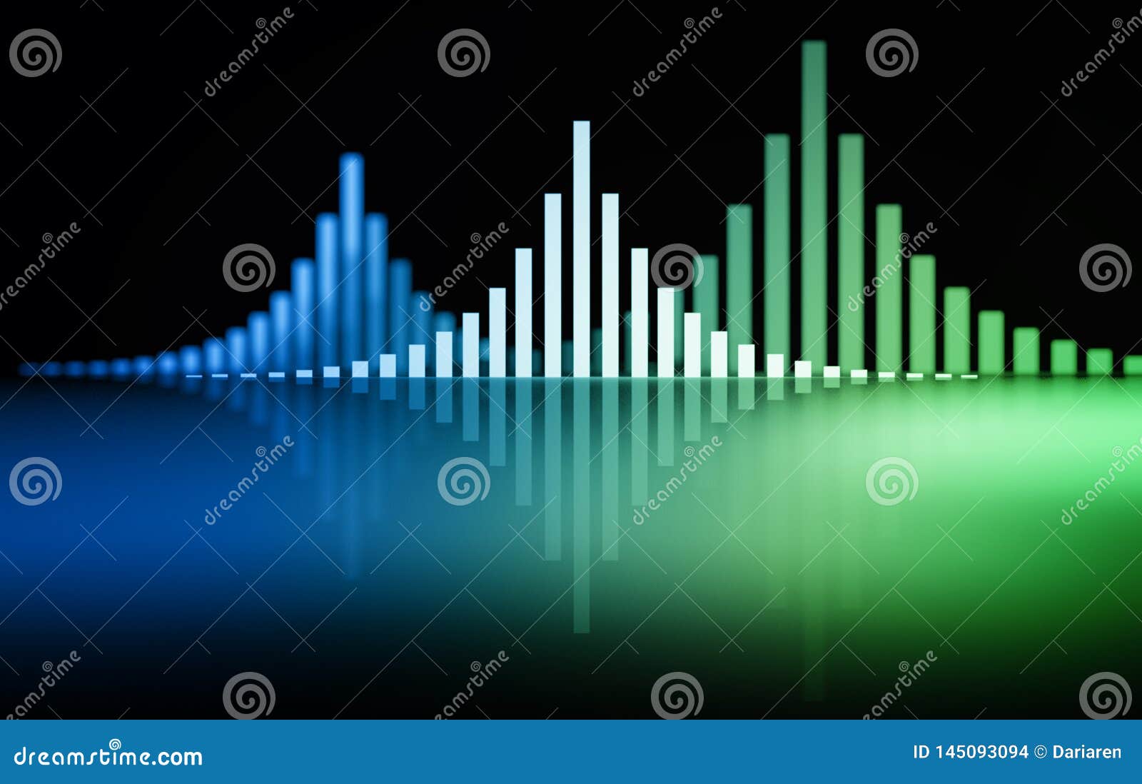 Sound Waves in Green Blue Color Stock Illustration - Illustration of ...