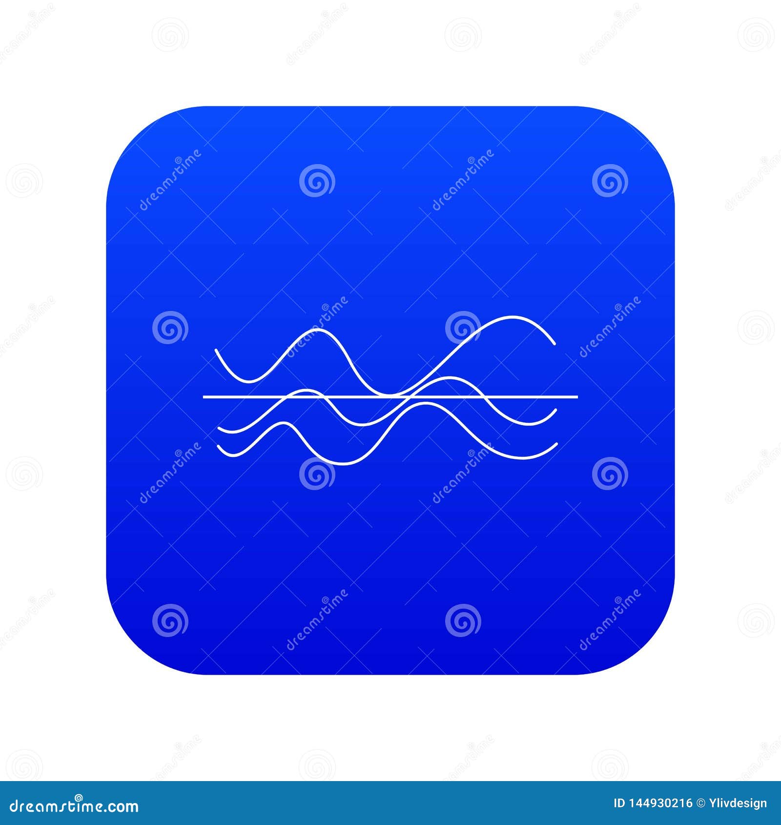 Sound Waves Icon Digital Blue Stock Vector - Illustration of frequency ...
