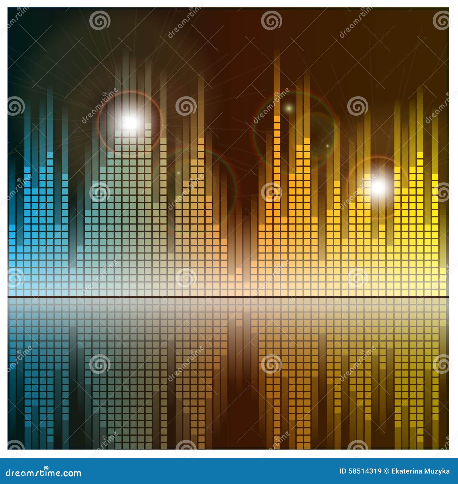 Sound Waves and Music Background. Audio Equalizer Stock Vector ...