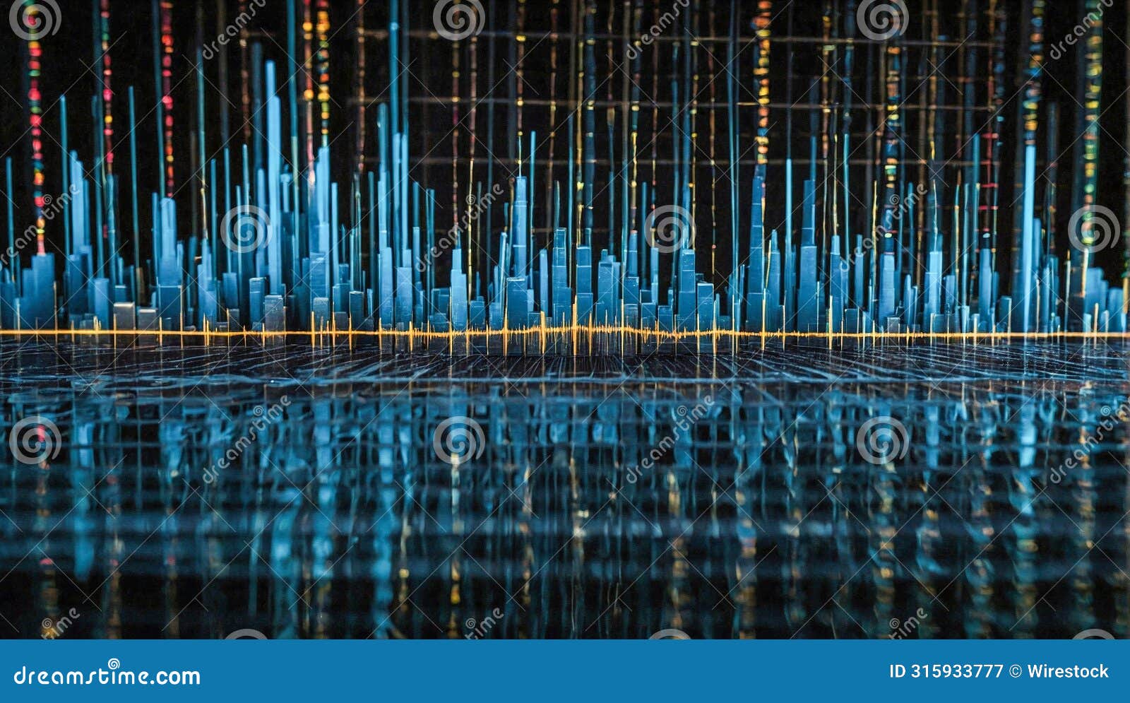 Sound Waves and Noise Equalizer Visualization. AI Generated Digital Art ...