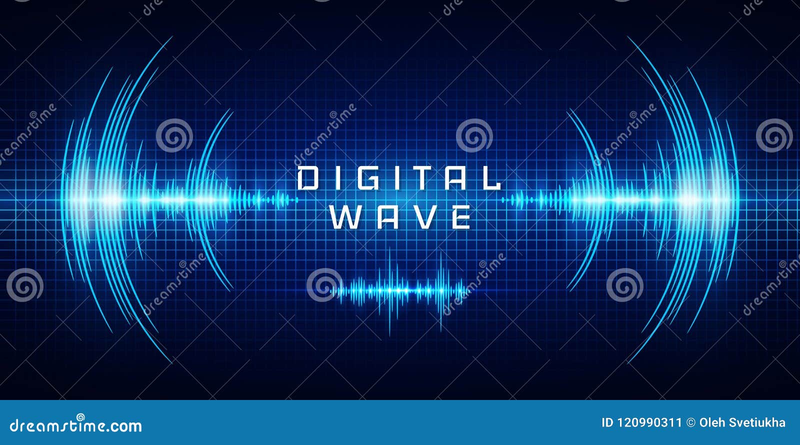 Sound Waves Oscillating Glow Light, Digital Wave, Abstract Technology ...