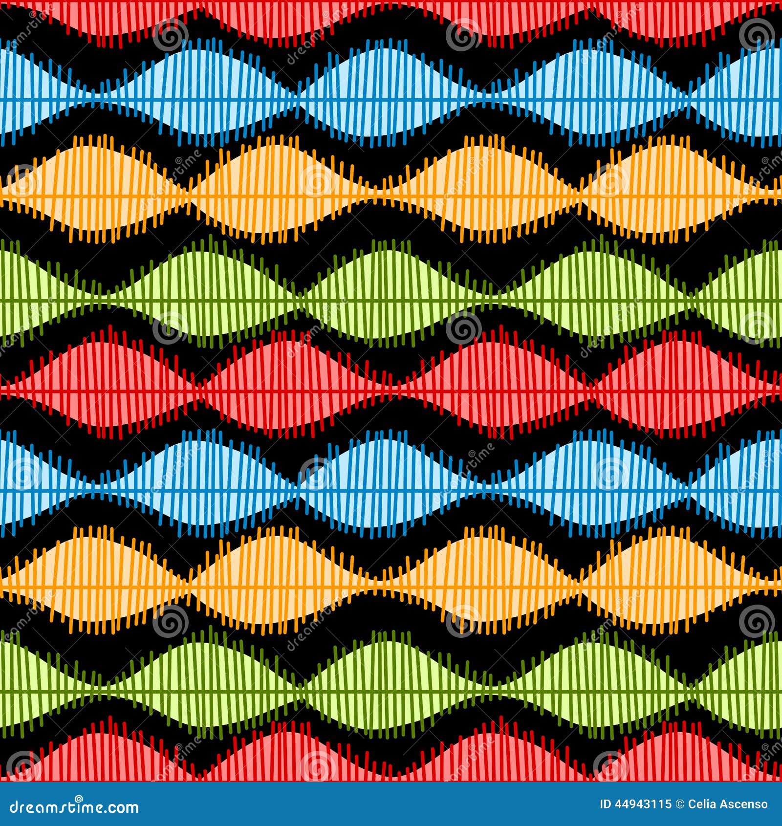 Sound Waves Seamless Pattern Stock Illustration - Illustration of night ...