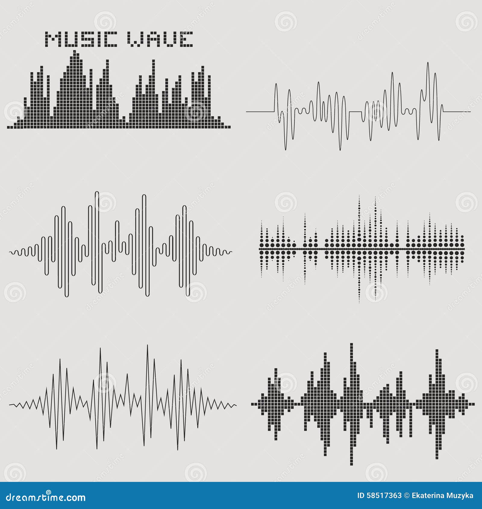 Audio Equalizer Bars Moving. Music Control Levels. Musical Notes ...