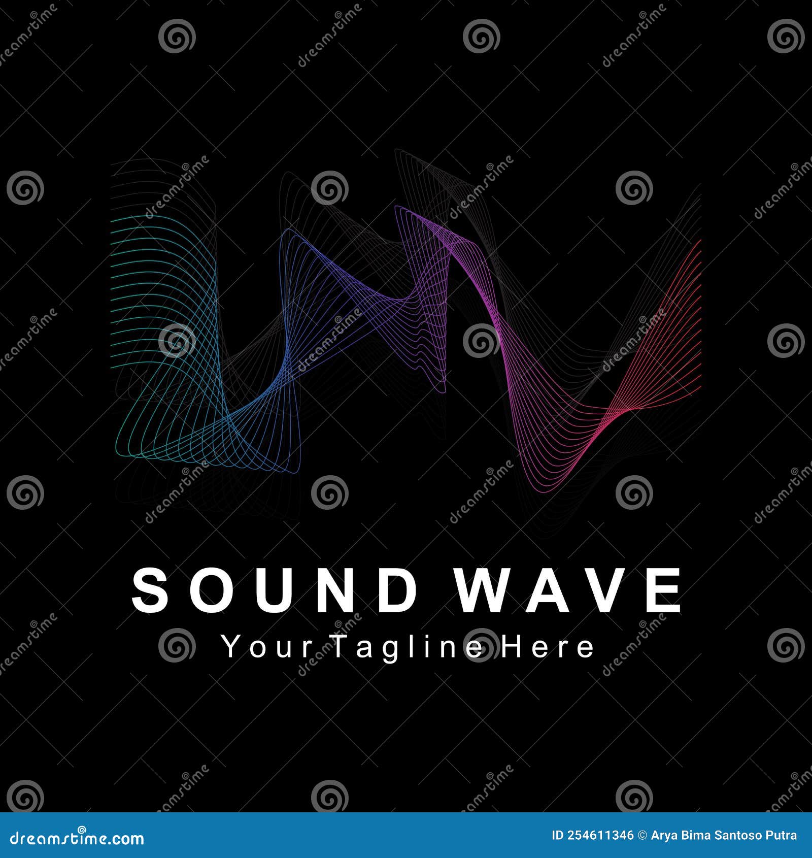 Sound Waves Vector Illustration Stock Vector - Illustration of form ...