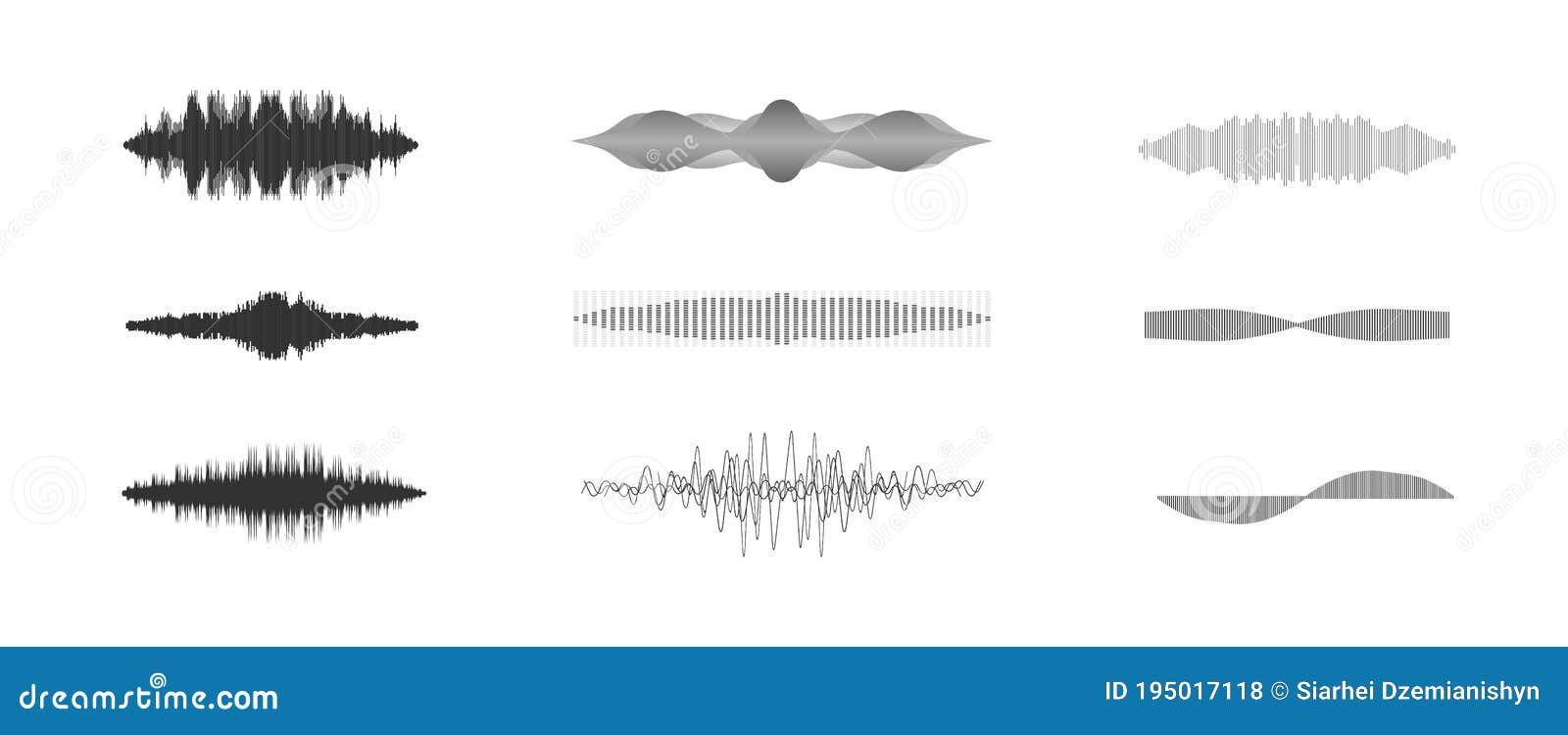 Sound Waves Vector Illustration Design Template Vector Sound Waves Set ...