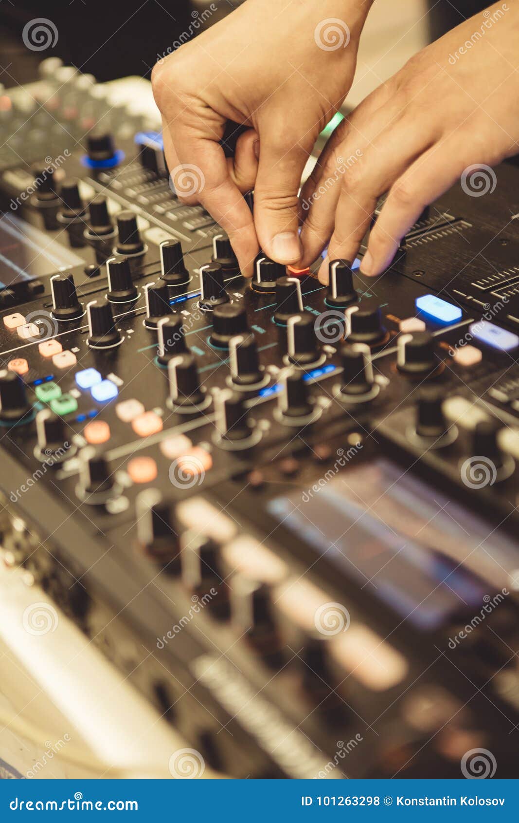 Soundman at audio board stock photo. Image of crop, operator - 101263298