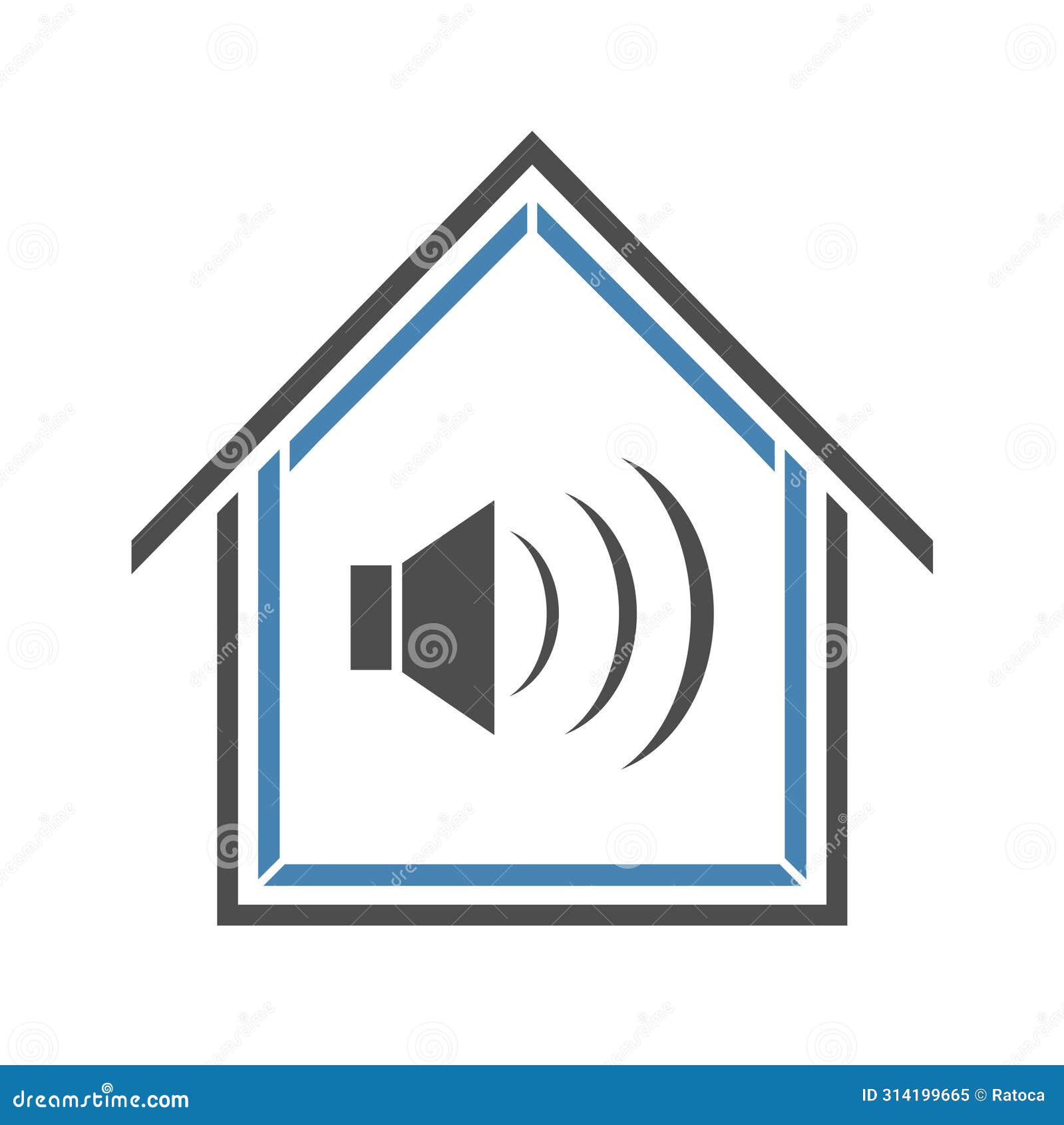Soundproofing House Icon Audio Wave Stock Illustration - Illustration ...