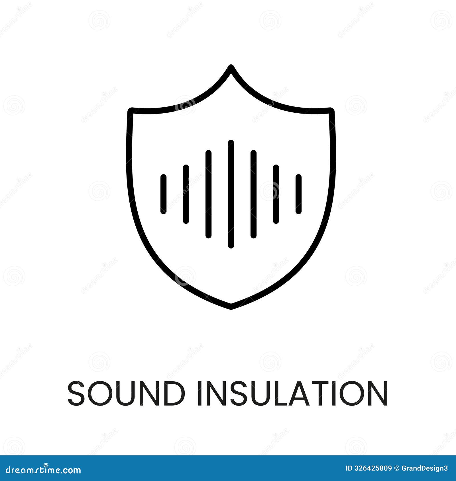 Soundproofing Line Vector Icon with Editable Stroke Stock Illustration ...