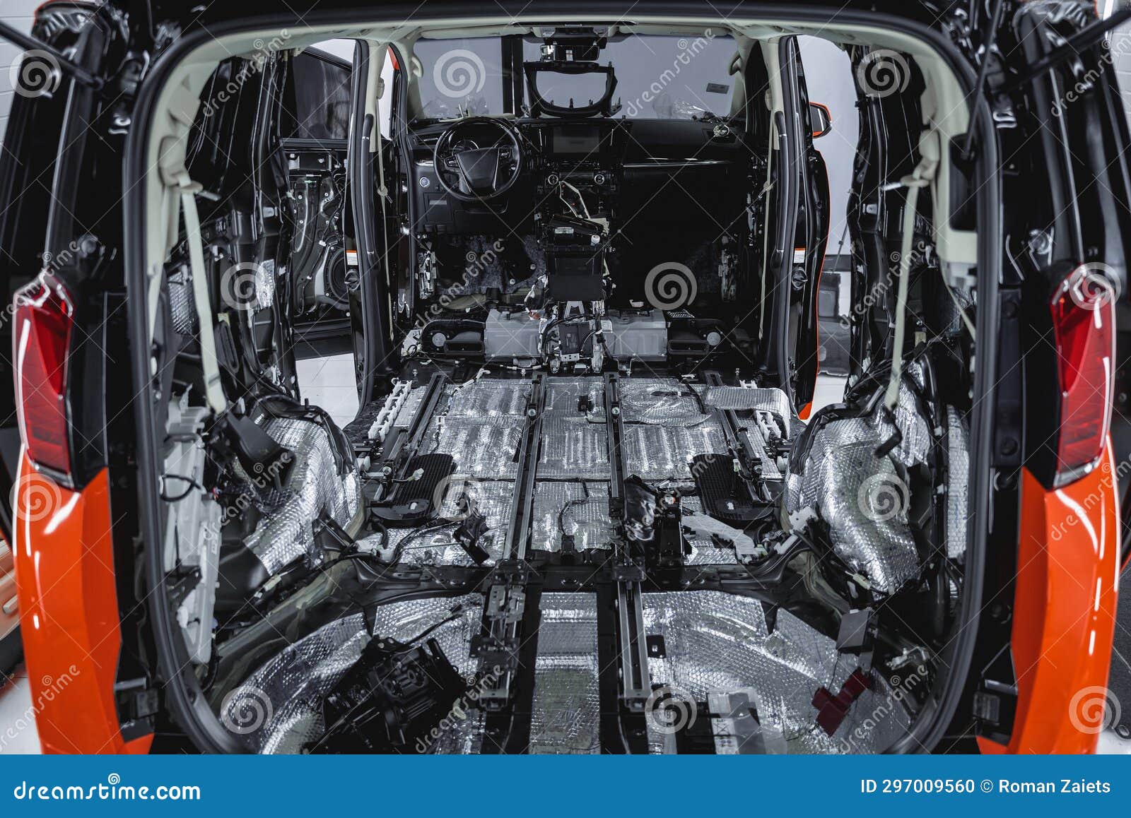 Soundproofing Material and Deadener Inside Car Interior Stock Photo ...