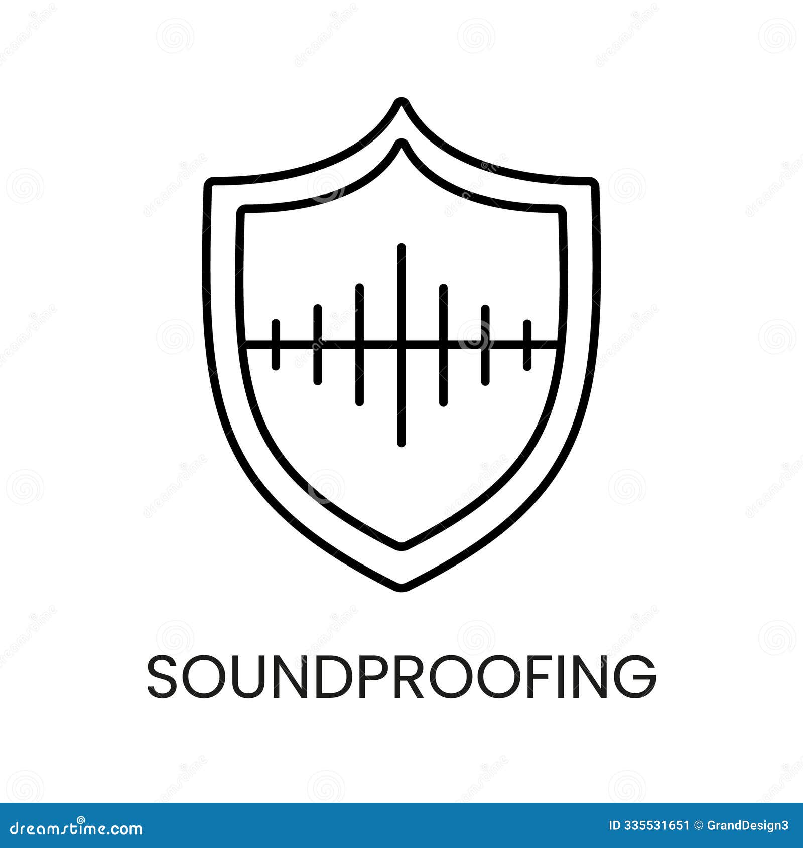 Soundproofing, Noise Insulation Line Icon Vector with Editable Stroke ...