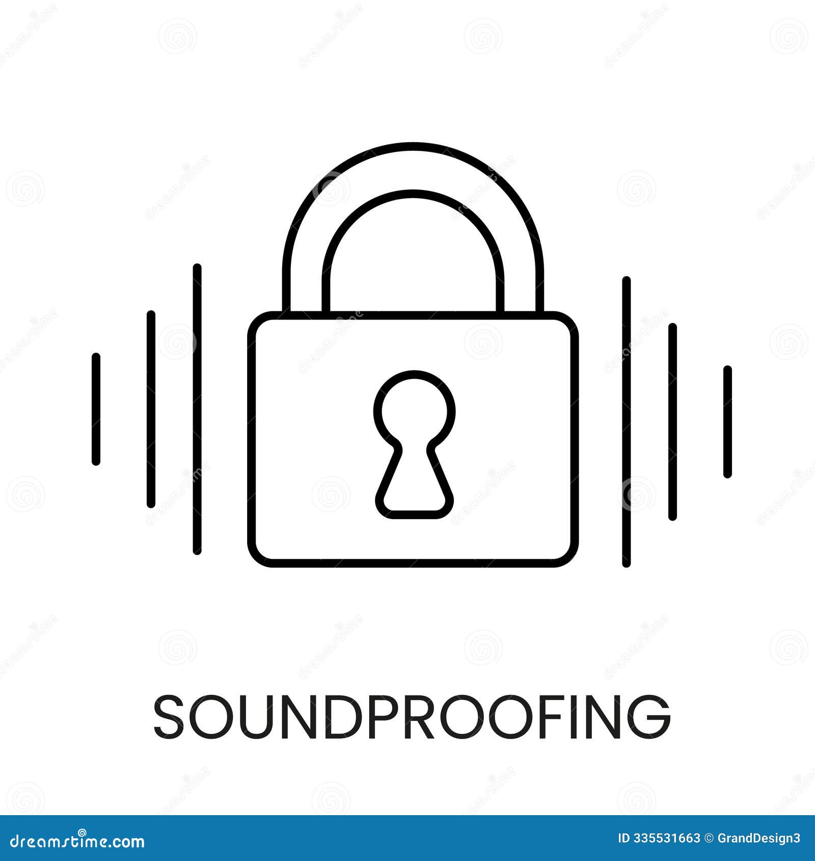Soundproofing, Noise Insulation Line Icon Vector with Editable Stroke ...