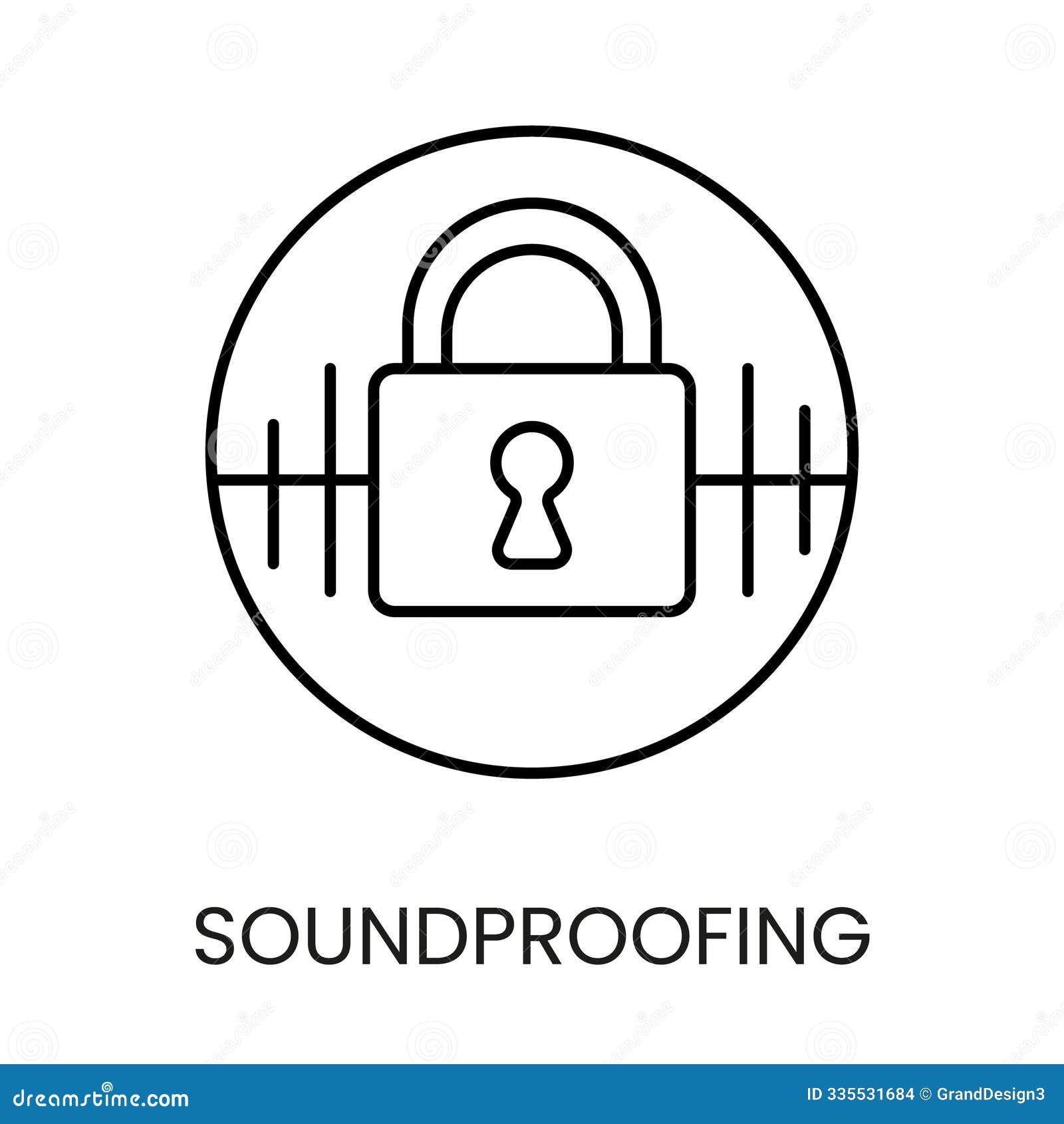 Soundproofing, Noise Insulation Line Icon Vector with Editable Stroke ...