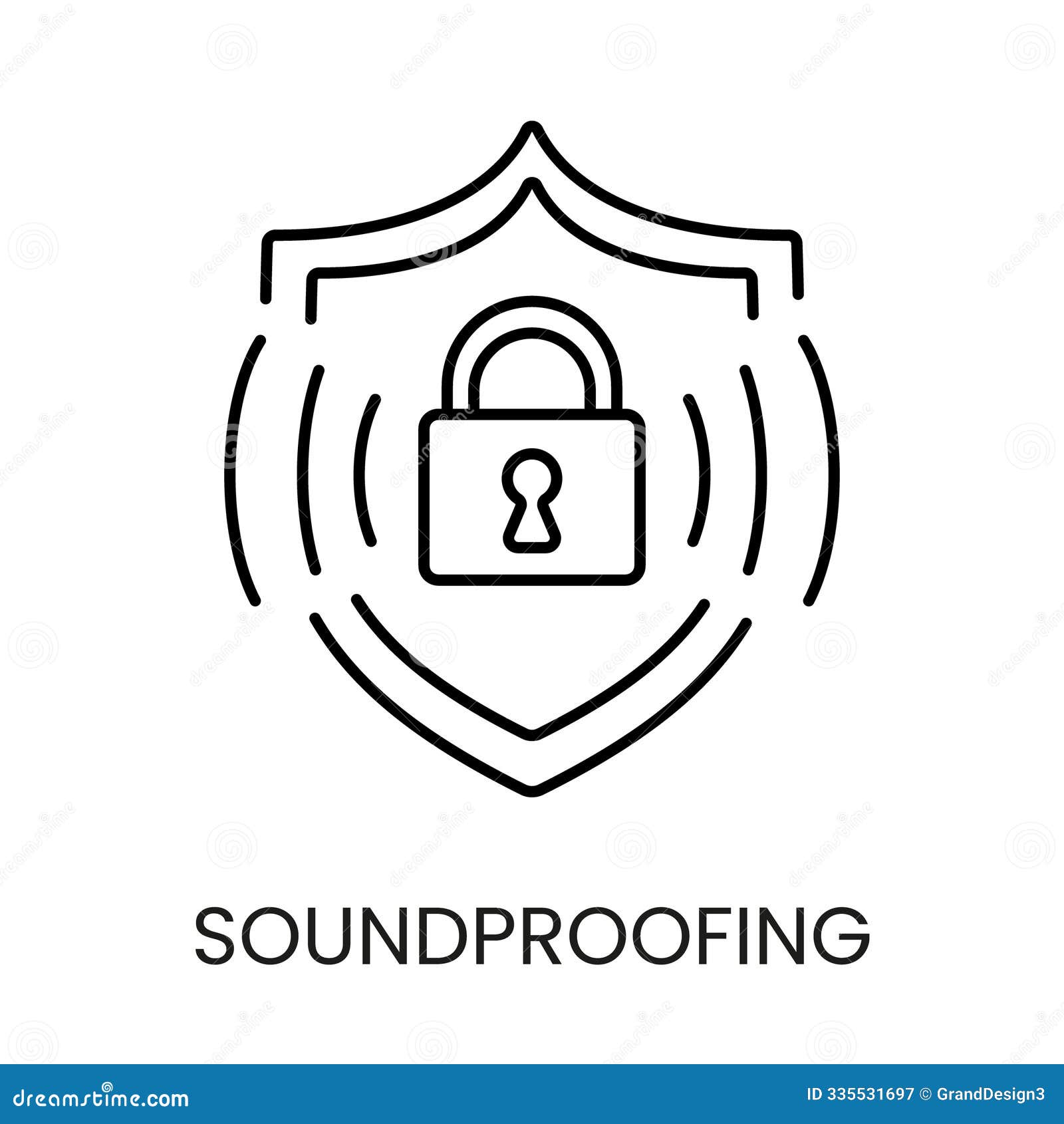 Soundproofing, Noise Insulation Line Icon Vector with Editable Stroke ...