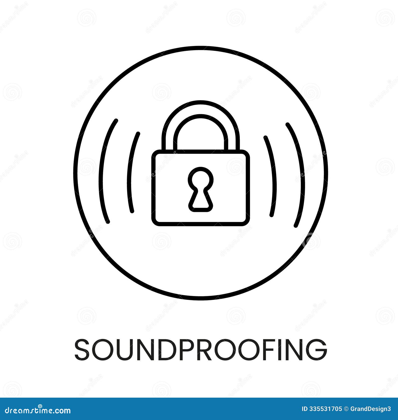 Soundproofing, Noise Insulation Line Icon Vector with Editable Stroke ...