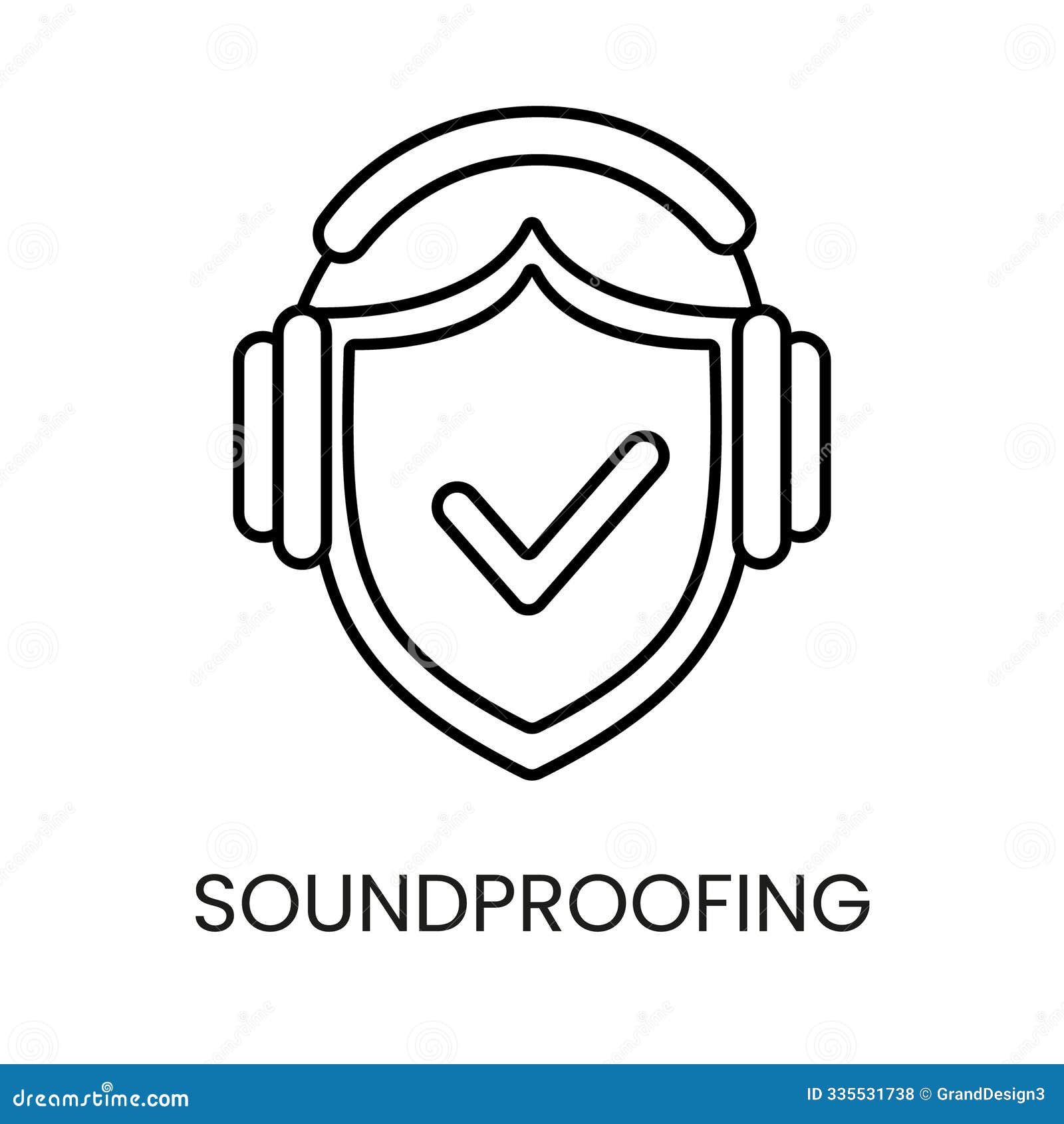 Soundproofing, Noise Insulation Line Icon Vector with Editable Stroke ...