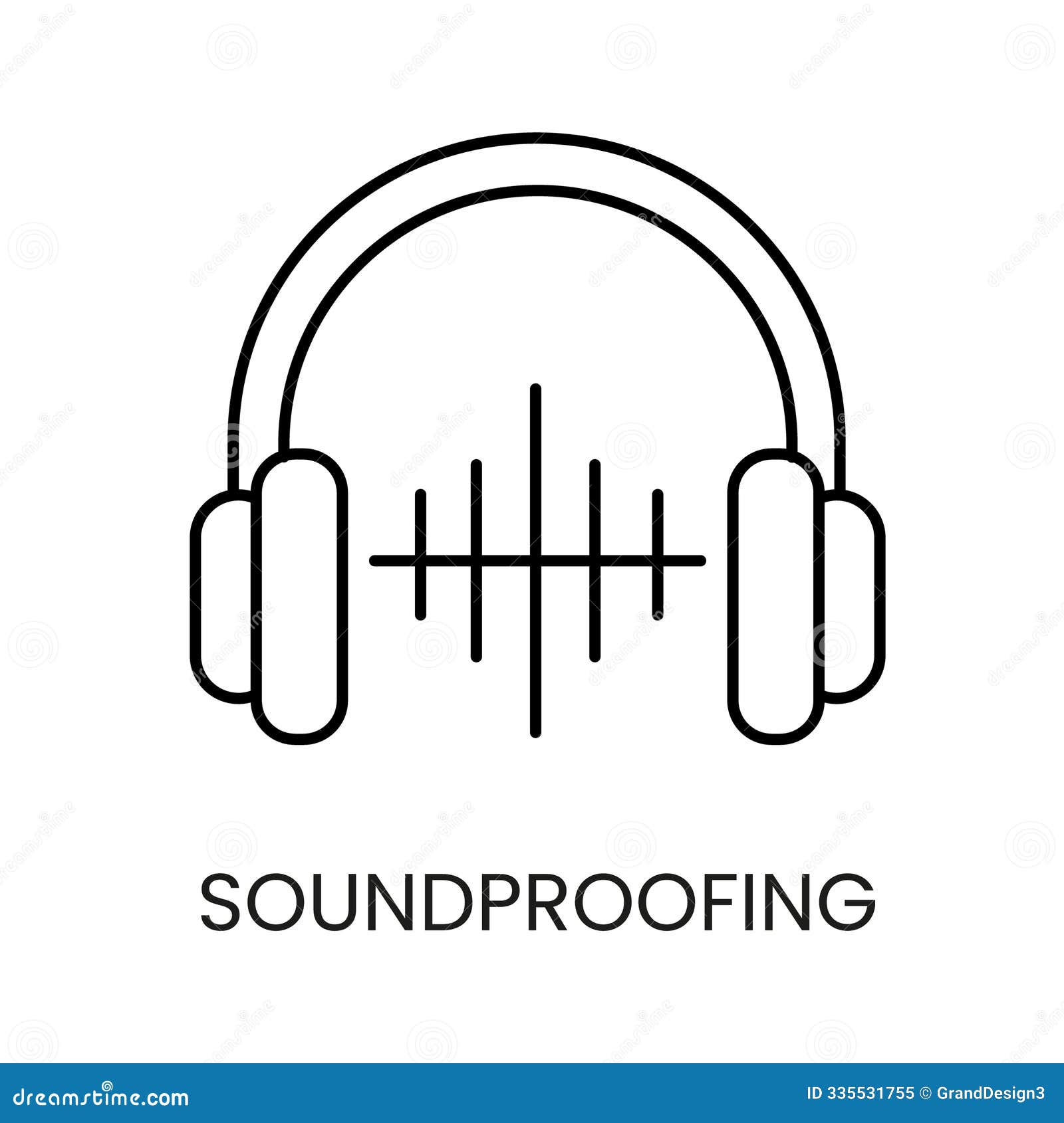Soundproofing, Noise Insulation Line Icon Vector with Editable Stroke ...